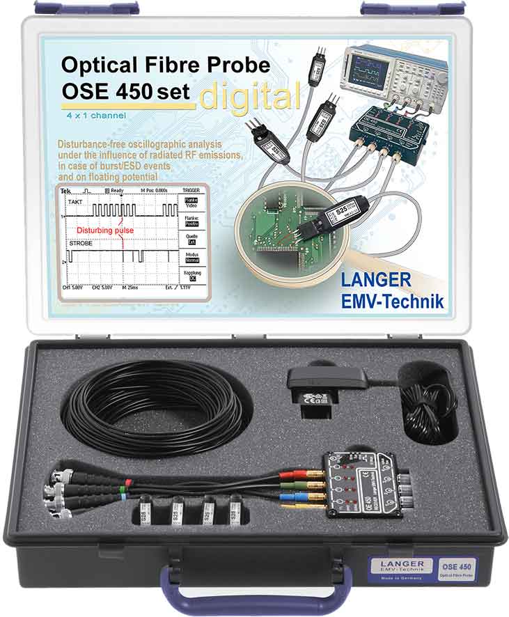 Langer EMV - OSE 450 set, Optical Fiber Probe 4-Channel, 50 Mbps