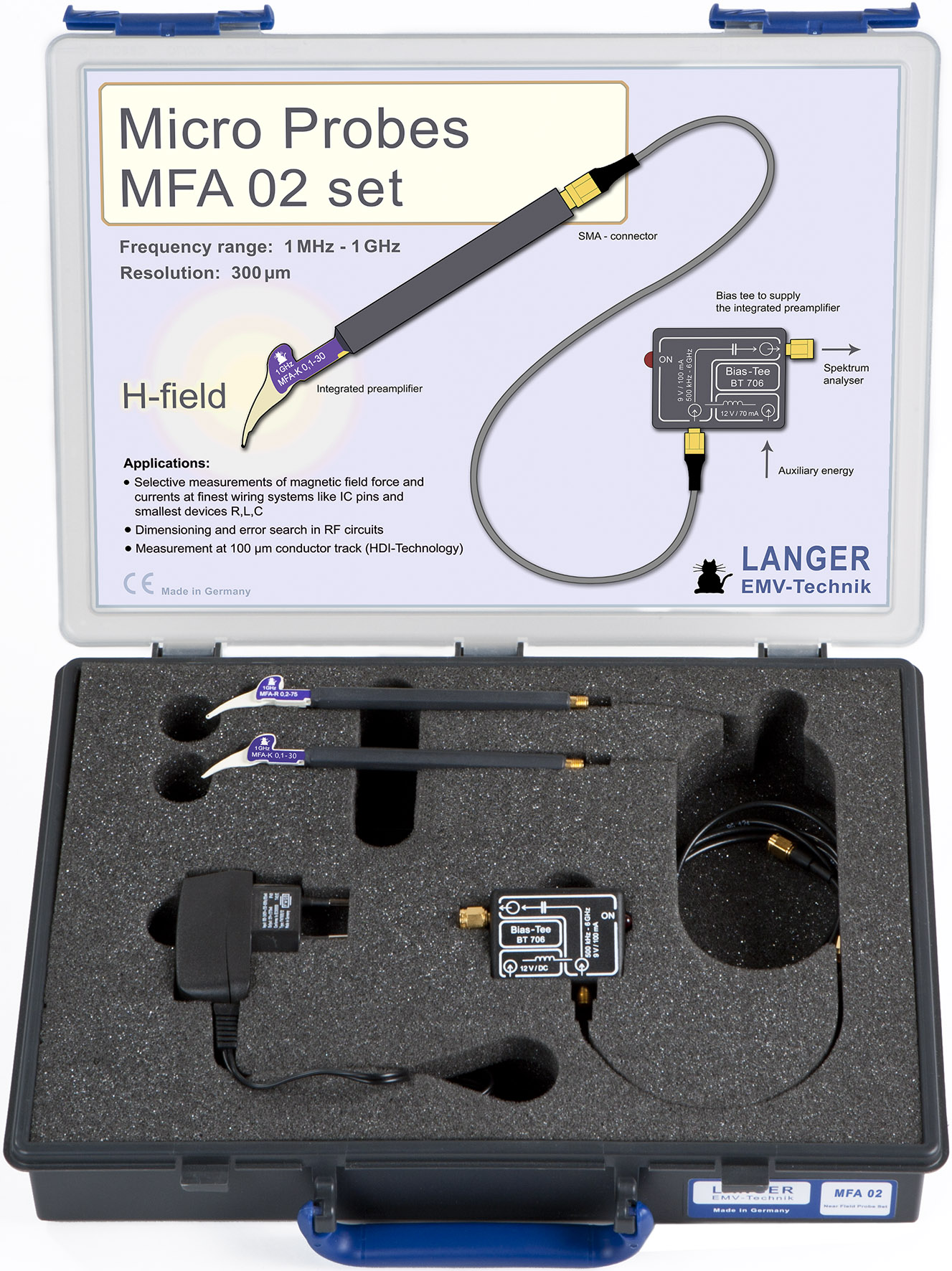 Langer EMV - MFA 02 set, Mikrosonden 1 MHz bis 1 GHz